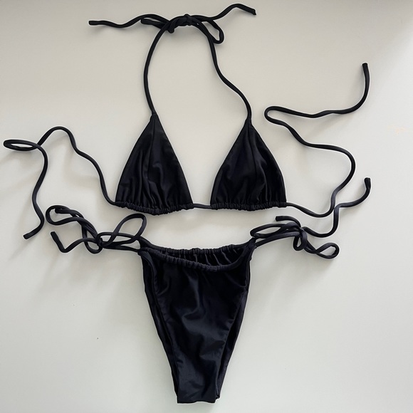 vdm | Swim | Vdm Reversible Metallicmatte Black Bikini | Poshmark